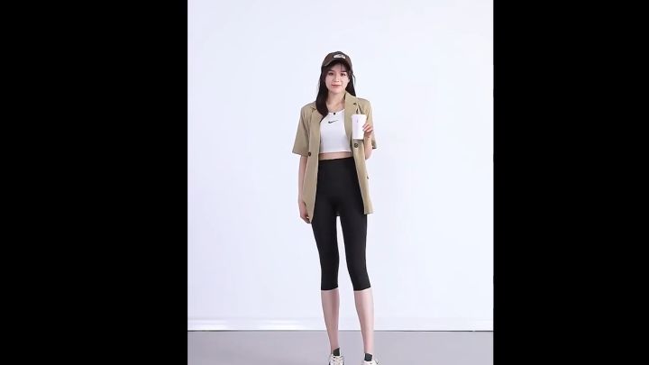 กางเกงเลคกิ้งผู้หญิง กางเกงเลกกิ้ง 7 ส่วน ผ้านุ่มยืด กางเกงขาจั๊ม กางเกงโยคะ คนอ้วนใส่ได้ K736 ...