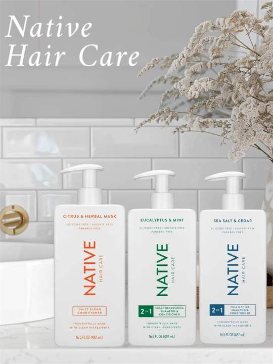 Native Scalp Refreshing 2 in 1 Shampoo and Conditioner Eucalyptus Mint Sulfate & Paraben Free 16 ...