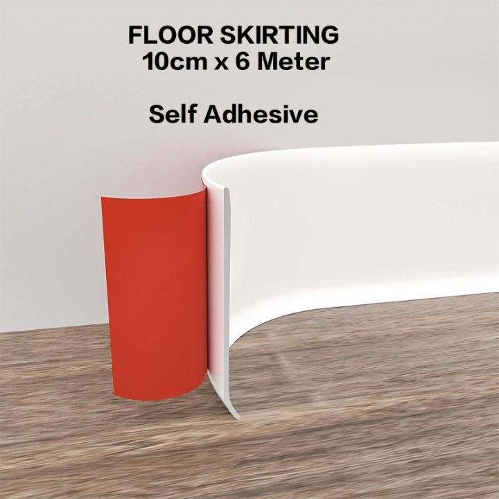 6 Meter x 10cm PVC Skirting Line Border Self-adhesive Vinyl Wall Base I ...