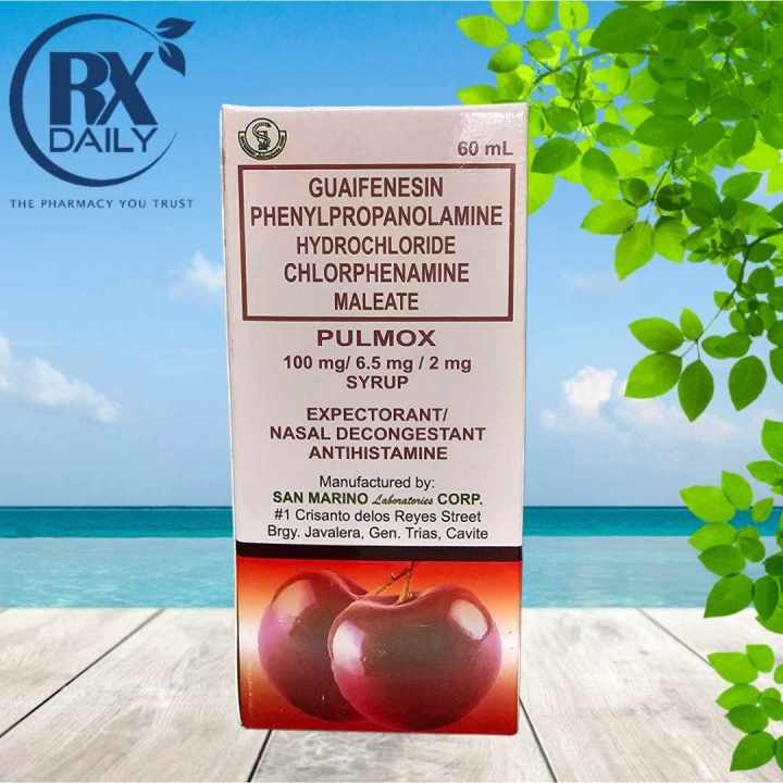 Pulmox Syrup Guaifenesin-PPA-CPM 60ml | Lazada PH