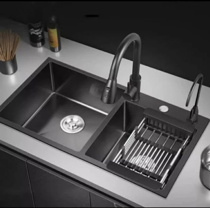 Kitchen Sink Wastafel Omon 8245 Black 2 Lubang Body Only /Bak Cuci ...
