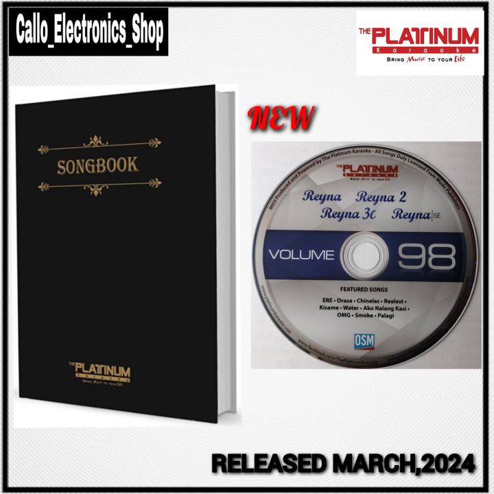 Platinum Songbook with Full Songlist and NEW Volume 98 CD for Reyna 1&2/Reyna 3cReyna SE ...