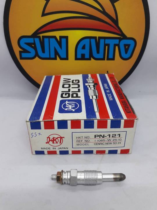 หัวเผา NISSAN NEW SD23 เบอร์ PN 121 ยี่ห้อ JKT ขนาด เกลียว 12 มิล ปลายแกน 6 มิล ยาว 62 มิล ราคา ...