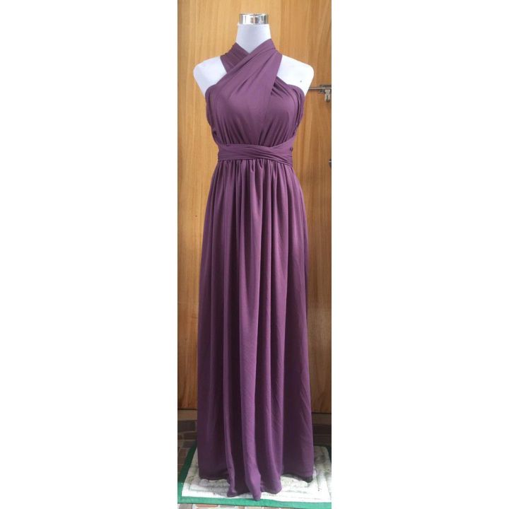 SALE!! SALE!! DARK LILAC INFINITY DRESS WITH ATTACHED TUBE FLOOR LENGTH ...