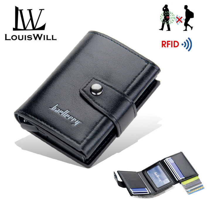 LouisWill Men's Fold Wallet Short Wallet RFID Anti-Magnetic Wallet ...