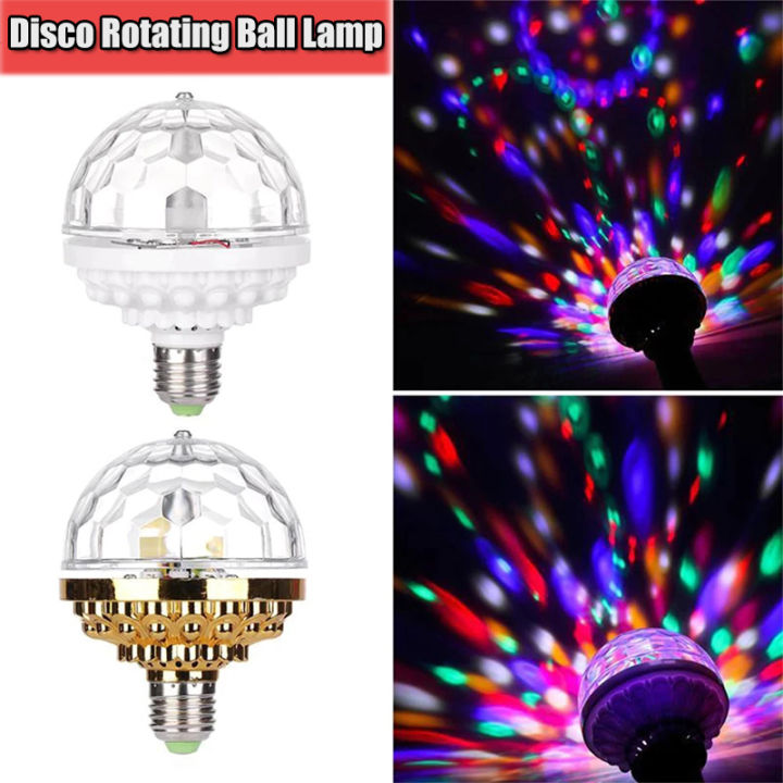 E27 Colorful Auto Rotating RGB LED Bulb Stage Light Effect Lamp Disco Crystal Magic Ball Club DJ ...