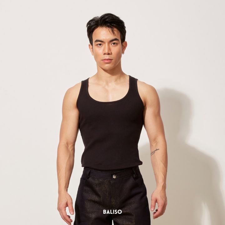 BALISO Shawn Tank Top เสื้อกล้ามผู้ชาย เสื้อกล้ามรัดรูป | Lazada.co.th
