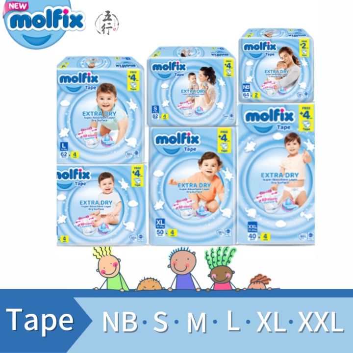 Molfix Extra Dry Tape NB/M/L/XXL | Lazada