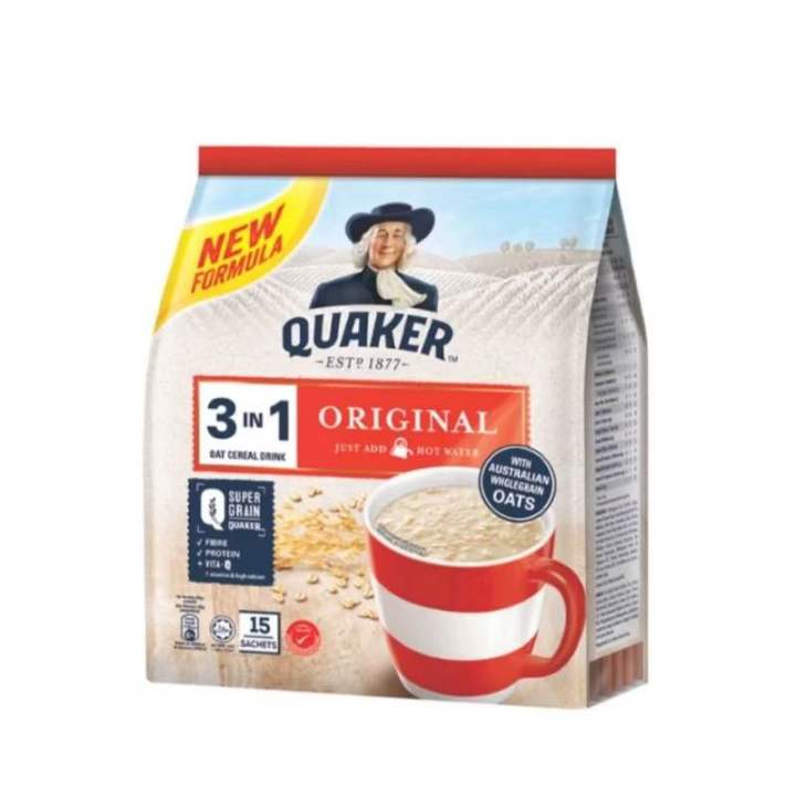 QUAKER 3 in 1 Oat Cereal Drink - Original (28g x 15's) | Lazada