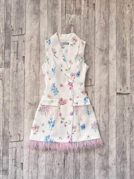 LALAPIS BRAND - เดรสทรงสูทลายดอกไม้ LALAPIS พรีเมี่ยมด้วยลายดอกไม้และ ...