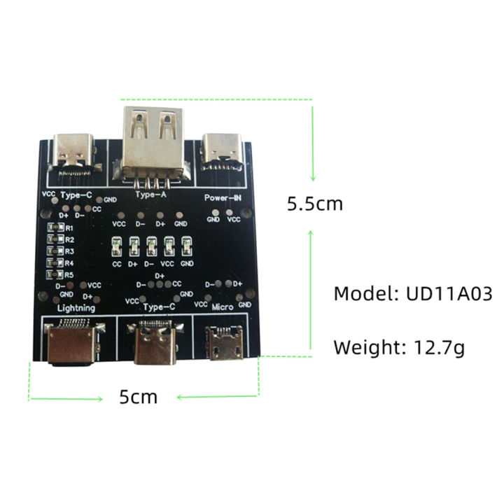 Dt3 Data Cable Detection Board Usb Cable Tester For Ios Android Type C Short Circuit On Off
