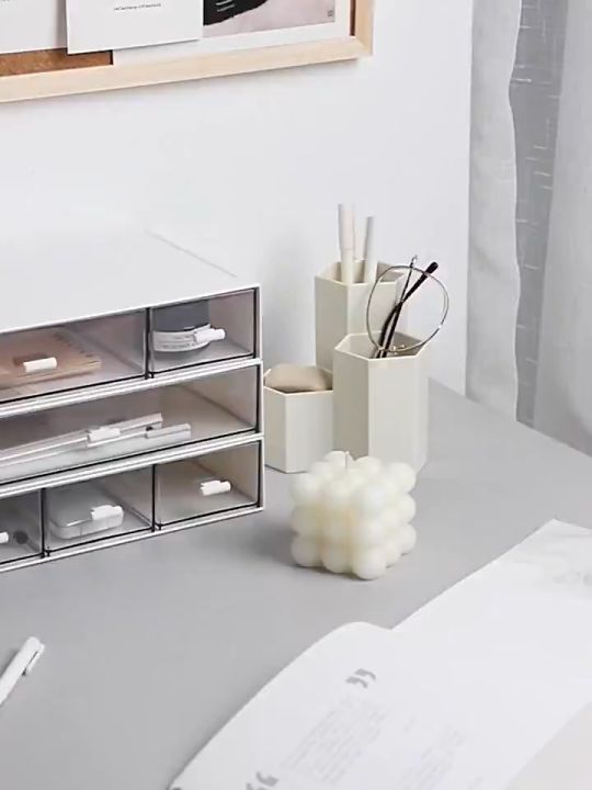 Stackable Desktop Storage Box / Desktop Organizer with Drawers ...