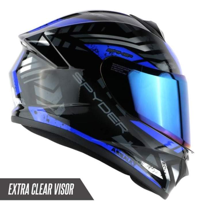 SPYDER Spike 2 Assault Series 8 Single Visor Helmet + Free Extra Clear ...