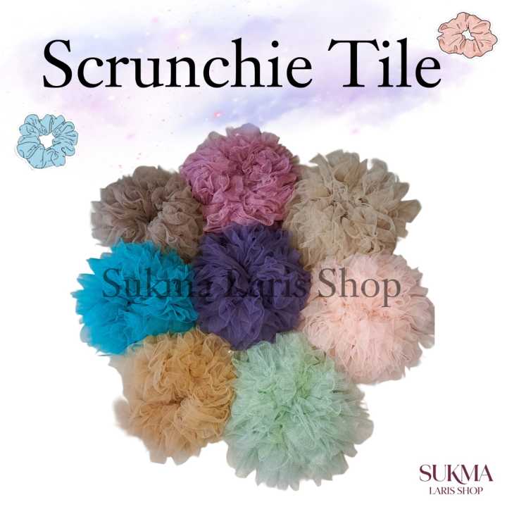 Scrunchie Tile Jumbo | Ikat Rambut Tile Jumbo | Cepol Hijab Tile Jumbo ...