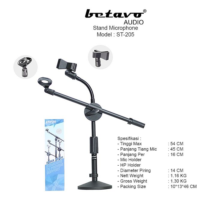 Stand Mic Betavo ST 205 Tinggi 54Cm | Lazada Indonesia