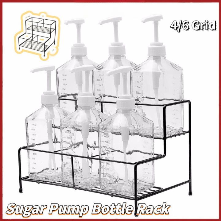 Fructose Syrup Bottle Storage Rack Coffee Syrup Pump Compartment ...