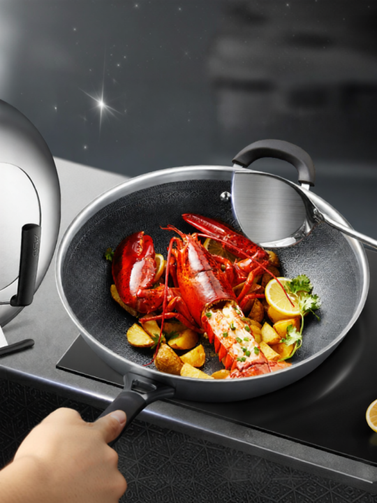 ASD | Stainless Steel Honeycomb Non-stick Wok | Lazada PH