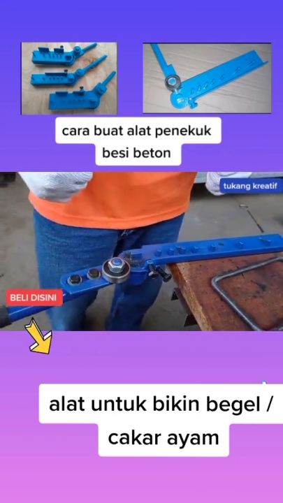 ALAT TEKUK BESI BETON SPEK 10mm BAHAN DASAR PLAT TEKUK BEGEL BENDING ...