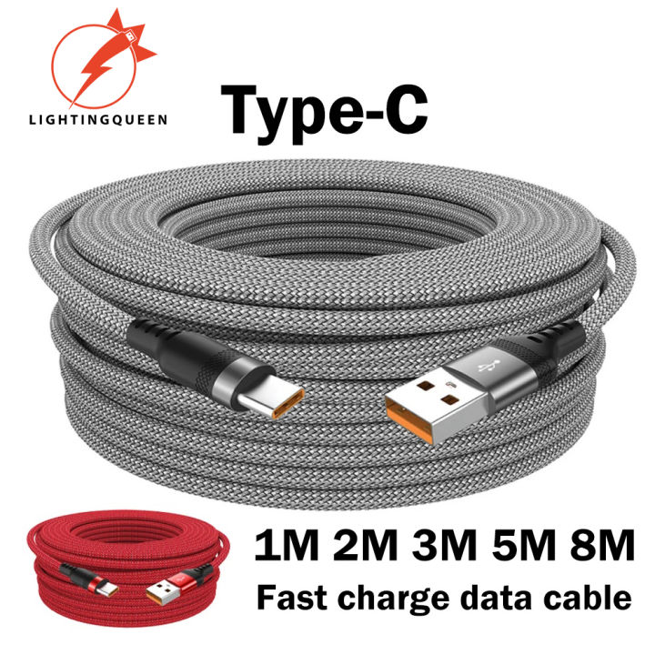 6A Extended USB TYPE-C Cable Braided Data Cable for Samsung Huawei ...