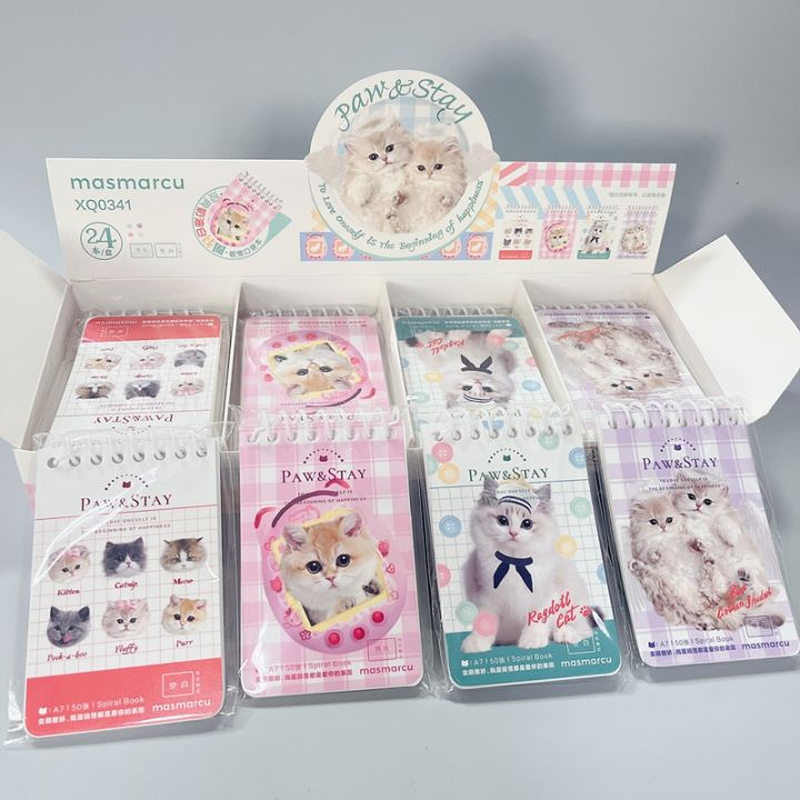 MASMARCU A7 Notebook Dệt Kim Hình Con Mèo XQ0341 Trang Trắng Dây Thừng ...