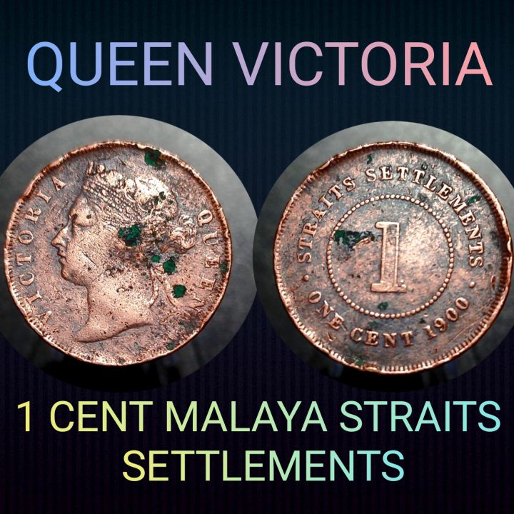 JL Antiques Malaysia Banknote Malaya Coin Bronze 1 Cent Queen Victoria 1872 - 1908 Straits ...