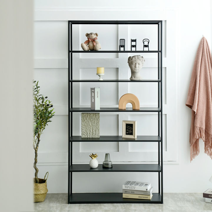 Scandinavian Living Room Wrought Iron Bookcase Floor Storage Rack ...
