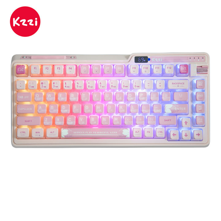 Kzzi K75 Gasket Structure Tri-mode Mechanical Keyboard 80% RGB Backlit ...