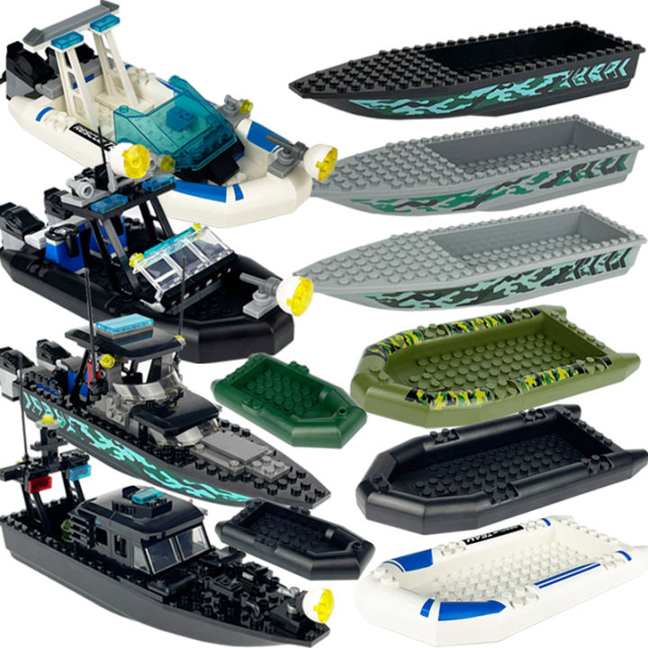 Military Fast Boat Rescue Ship Patrol Boat Model Assembly Toy Blocks ...