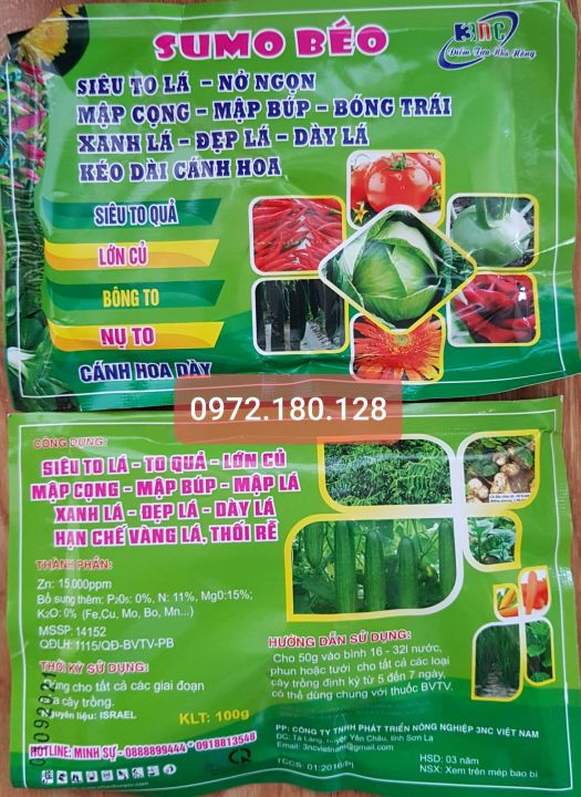Phân bón SUMO BÉO giúp to lá, lớn củ, mập cọng, dài cánh hoa, to bông ...