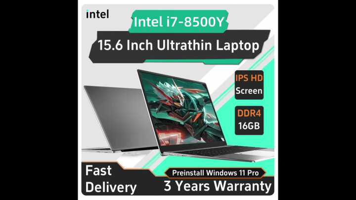 ระเบิดตรงลง! แล็ปท็อปบางเฉียบ 15.6 นิ้ว, Intel Core i7 8500Y + 16GB + 2TB ของ Windows 11 ปลดล็อค ...