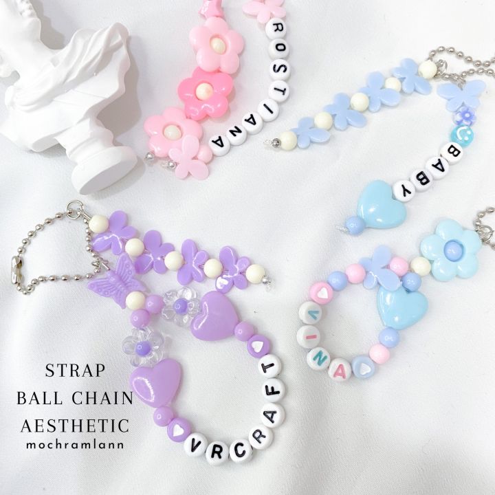 [ BISA CUSTOM | BACA DESKRIPSI ] Strap BALL CHAIN REQUEST NAMA ...