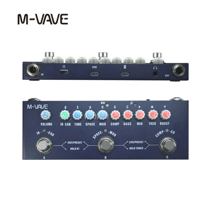 M-vave Cube BABY Bass Rechargeable Multi Effects Pedal for Electric Bass Support IR Cab Cuvave ...