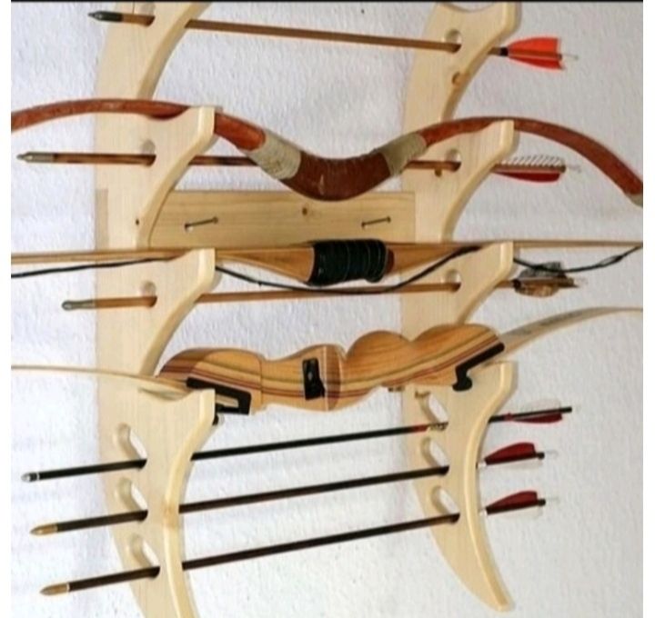 rak penyimpanan busur panah dari kayu jati belanda 4 susun | Lazada ...