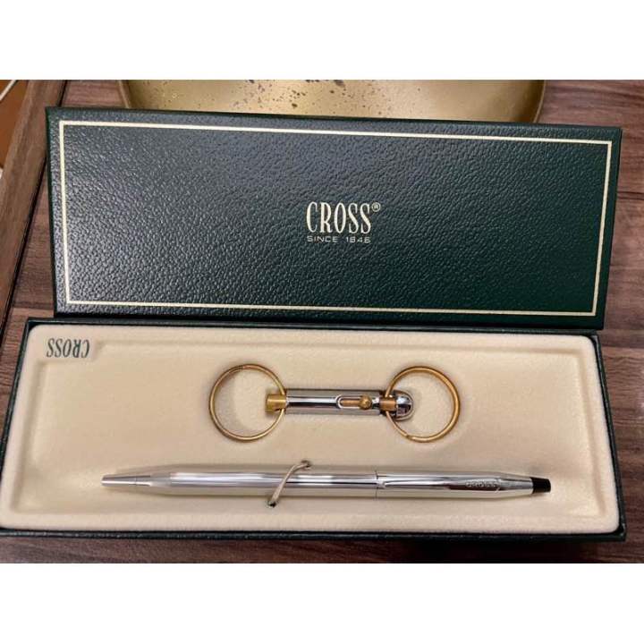 Cross Classic Century,Lustrous Chrome Ballpoint Pen and Matching Key ...