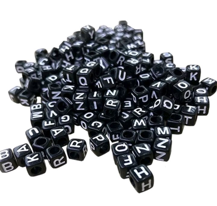 10 biji manik / mote huruf kotak ukuran 6 x 6 mm | Lazada Indonesia