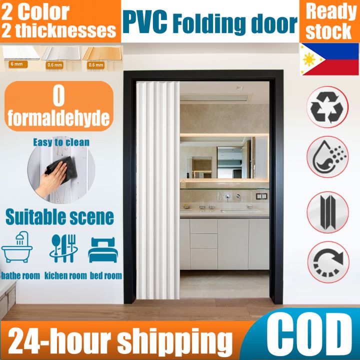 Accordion partition door sliding door PVC 6mm simple Partition Rail ...