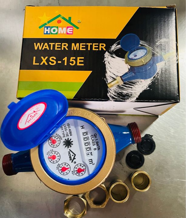 Dry type Home water meter wet type water metal brass water meter 1/2 ...
