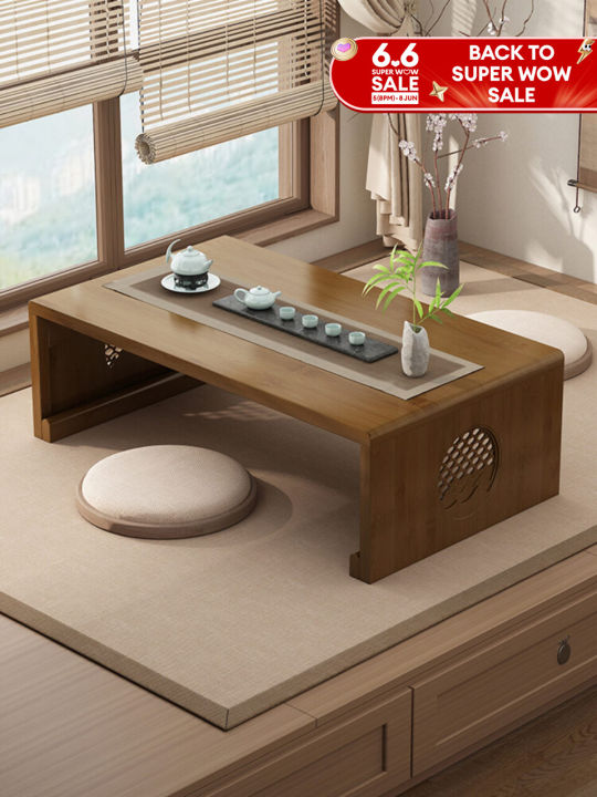 Japanese Style Tatami Tea Table Bamboo Material Study Desk Balcony Small Low Table Feng Shui ...