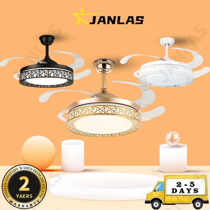 Nordic Ceiling Fans Light 42 48Inch Gold Modern Chandelier Fan With ...