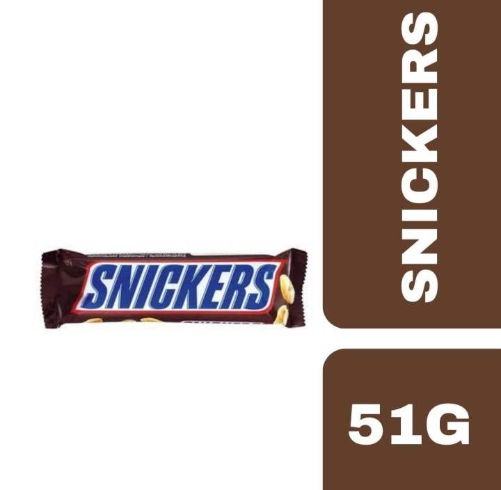 Snickers Chocolate bars 50g++สนิกเกอร์ ช็อกโกแลต บาร์ 50กรัม | Lazada.co.th