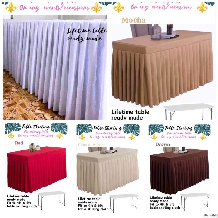 Table Skirt for Lifetime Table| Ready Made 4ft & 6ft | Lazada PH