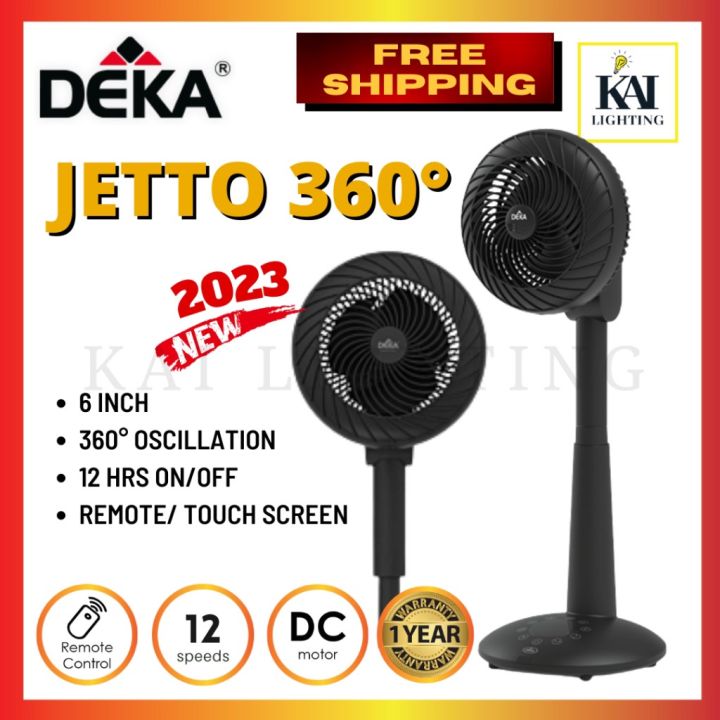 (Sirim) DEKA JETTO STF 360 Stand Fan/Table Fan 6" 3 Blades 12 Speed ...
