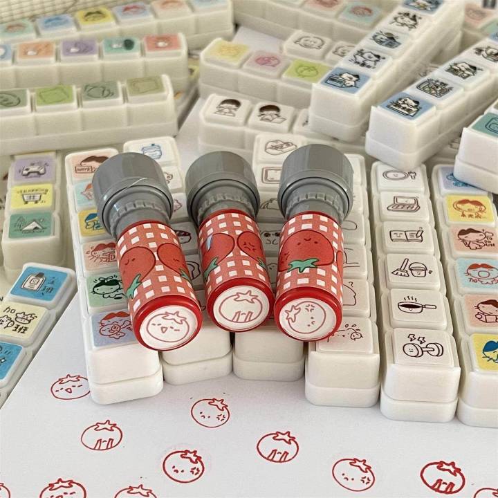 Cute Japanese Style Six-Panel Life Record Stamp High Aesthetic Daily ...