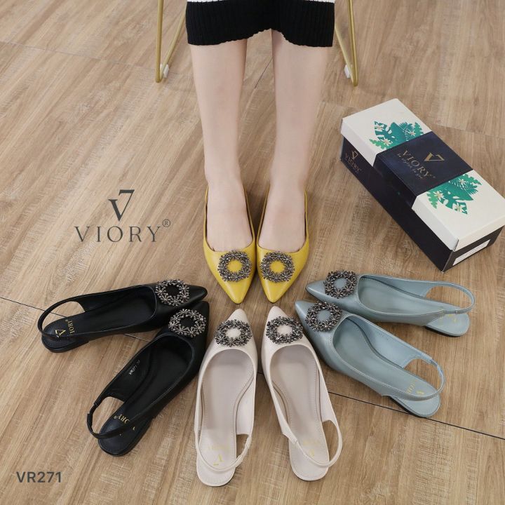 VIORY Slingback Flat Shoes #VR271 SANDAL flat | Lazada Indonesia