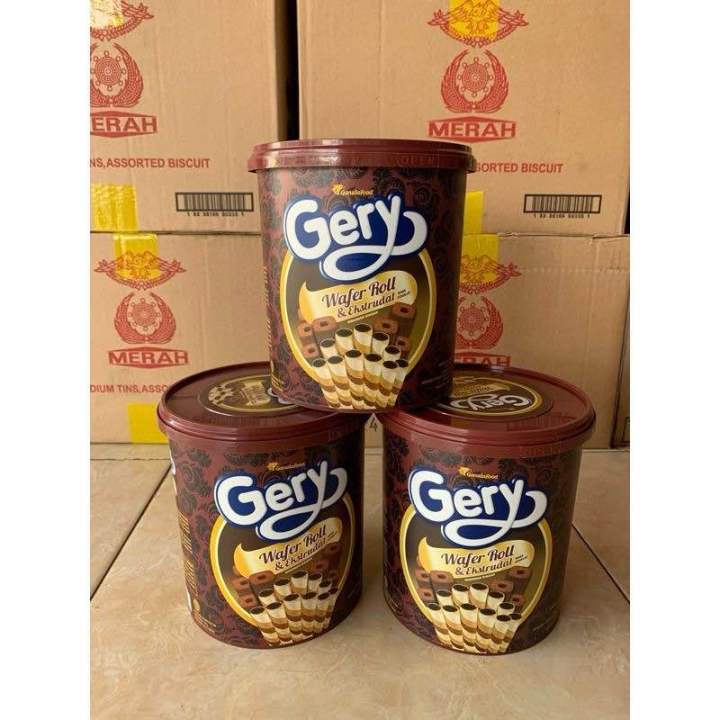 Gery Wafer Roll & Esktrudal Choco 350gr Camilan Kemasan Kaleng | Lazada ...