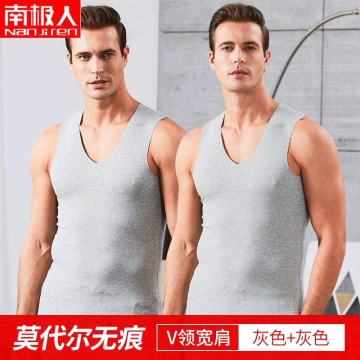 คนแอนตาร์กติกผู้ชาย Modal บางชุดชั้นในกีฬาผ้าไหมน้ําแข็งแขนกุดนักเรียน ...