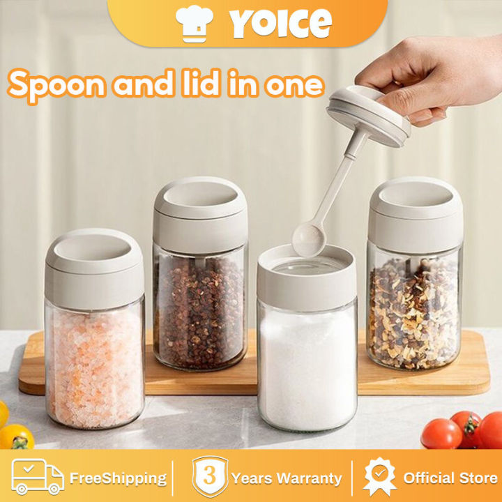 Yoice Kitchen Seasoning Jar Box 250ML Glass Salt Bottle Seasoning ...