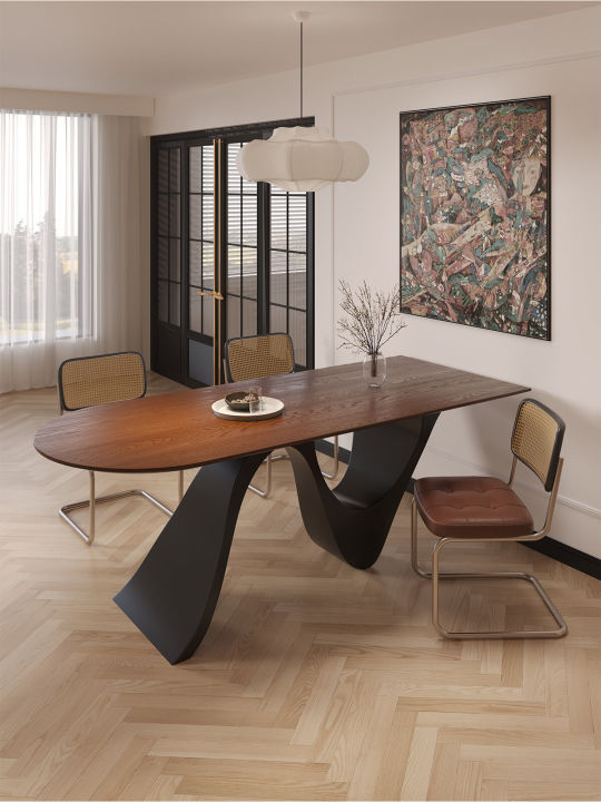 Rustic Solid Wood Dining Table Living Room Small Model High End Italian ...