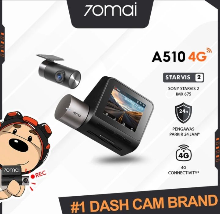 A510 70mai Dash Cam Kamera cctv mobil HDR Front 1944P Rear 1080P Sony ...