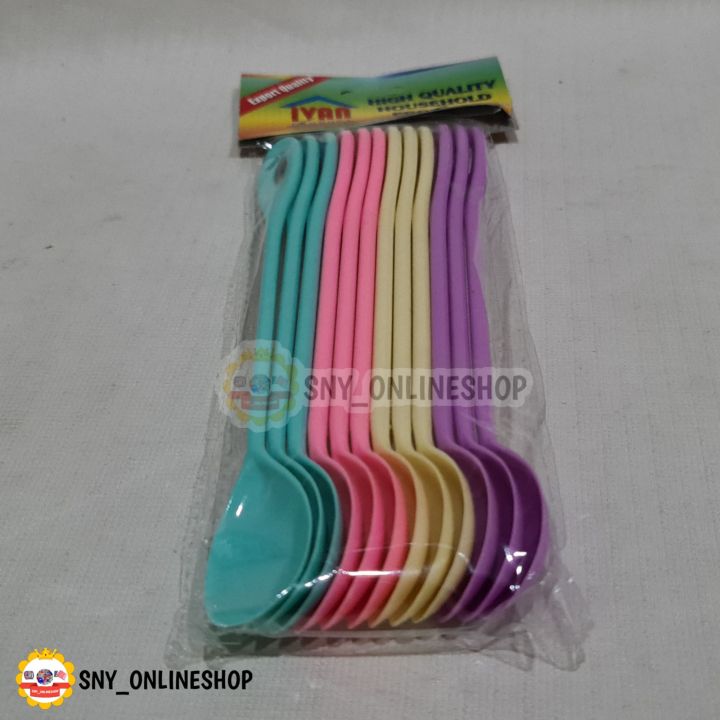 1 Lusin Sendok Es / Puding / Jelly Panjang Plastik Ivan Product ...
